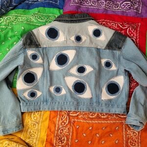 wild fable | Jackets & Coats | Upcycled Color Block Evil Eye Jacket ...
